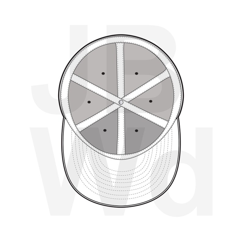 Fitted Cap Hat Vector Technical Drawing Illustration Blank - Etsy