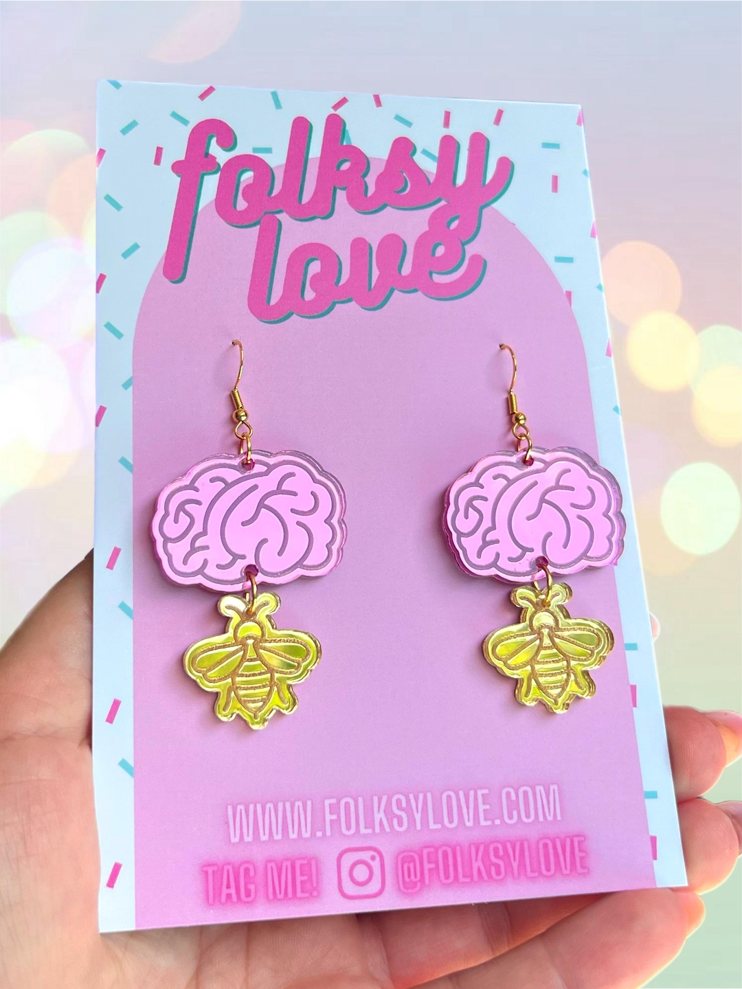 Brains and Bees ADHD Mirror Acrylic Earrings - Etsy