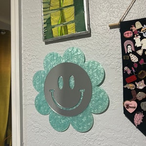 Smiley Daisy Wall Decor Acrylic Mirror Art - Etsy