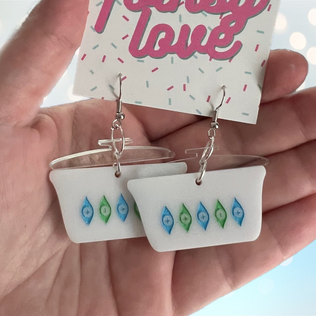 Retro Atomic Glass Top Baking Dish Acrylic Earrings - Etsy