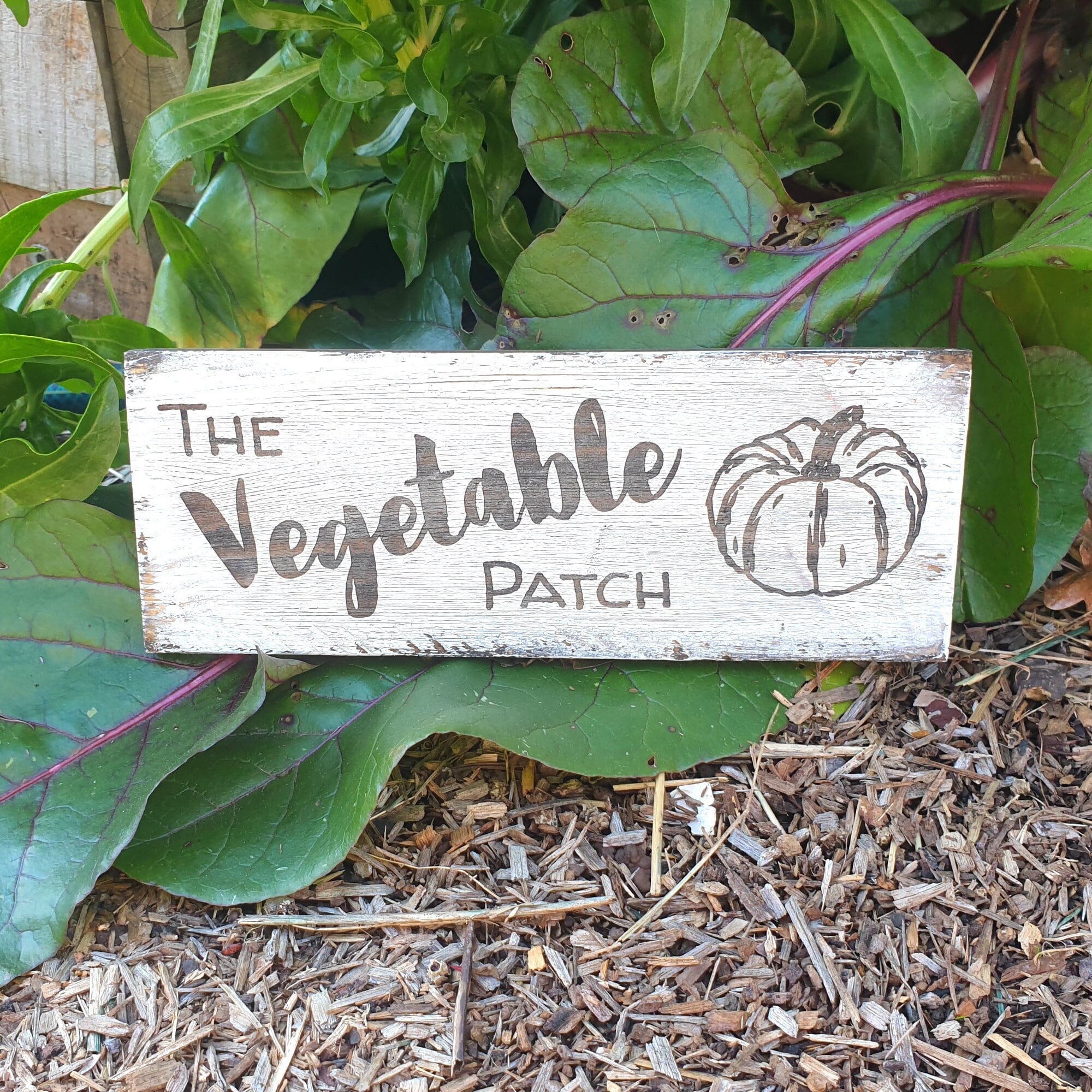 The Vegetable Patch Garden Sign, Rustic Wood Decor for Gardening Gift ...