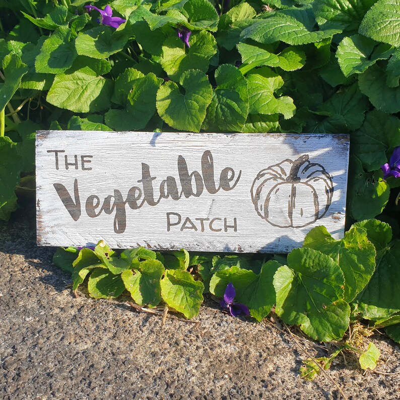 The Vegetable Patch Garden Sign, Rustic Wood Decor for Gardening Gift ...