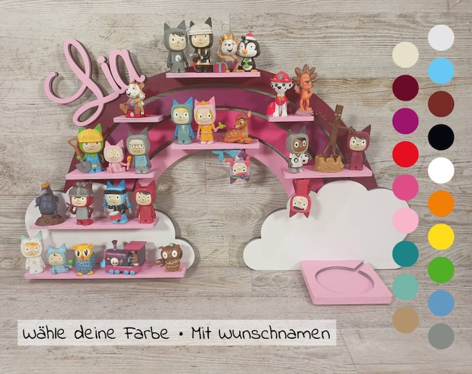 Tonie-Regal Musikbox-Regal Toniebox-Regal Regenbogen Beigerot Beigerosa ...