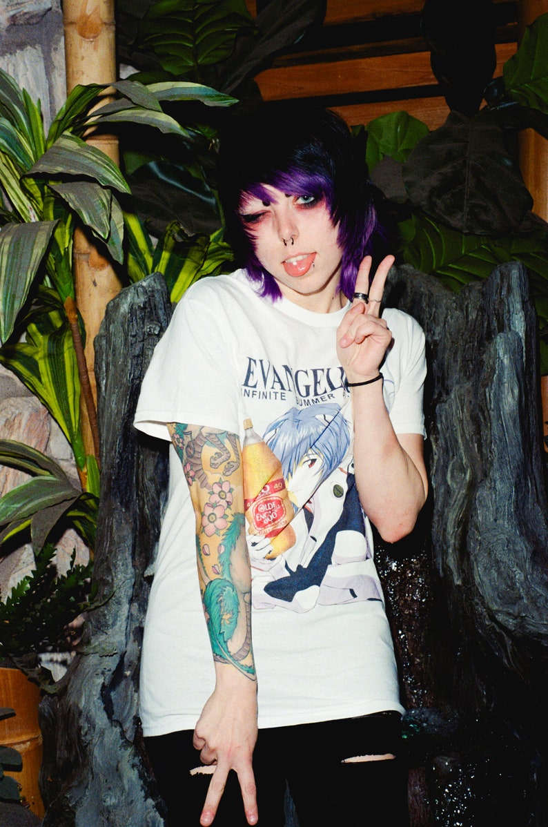 Evangelion Rei T-shirt, Rei Ayanami T Shirt, 90s Anime Graphic T, Old ...