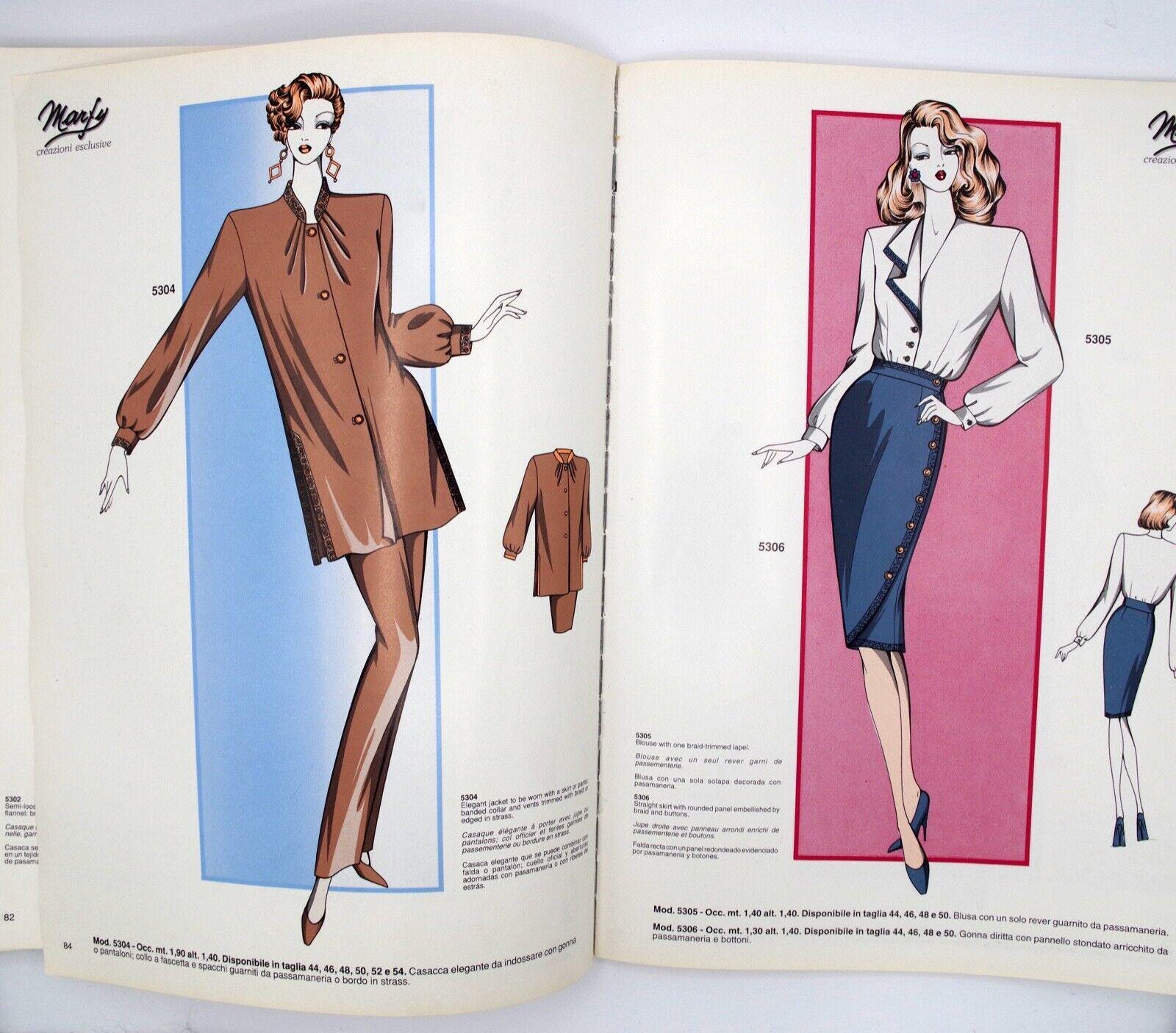 Large Italian Fashion Illustration Book MODA MARFY From 1999 90's ...