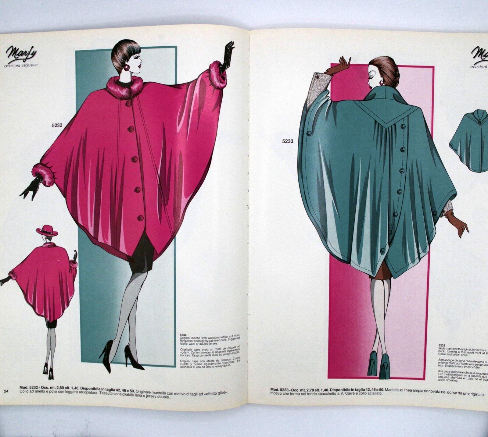 Large Italian Fashion Illustration Book MODA MARFY From 1999 90's ...
