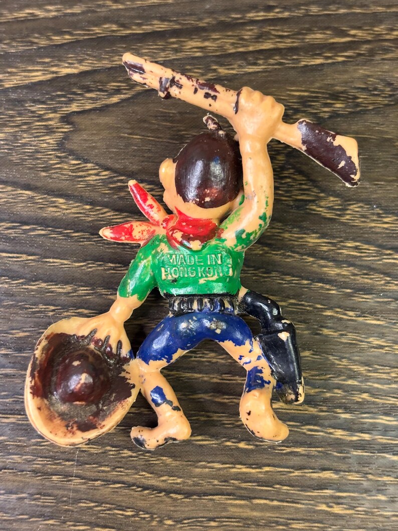 Vintage Hong Kong Cowboy, Native Figure Pair Hand Painted Miniatures 3 ...