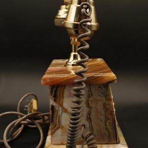 Vintage 1970's Italian Marble Onyx Rotary Telephone - Etsy