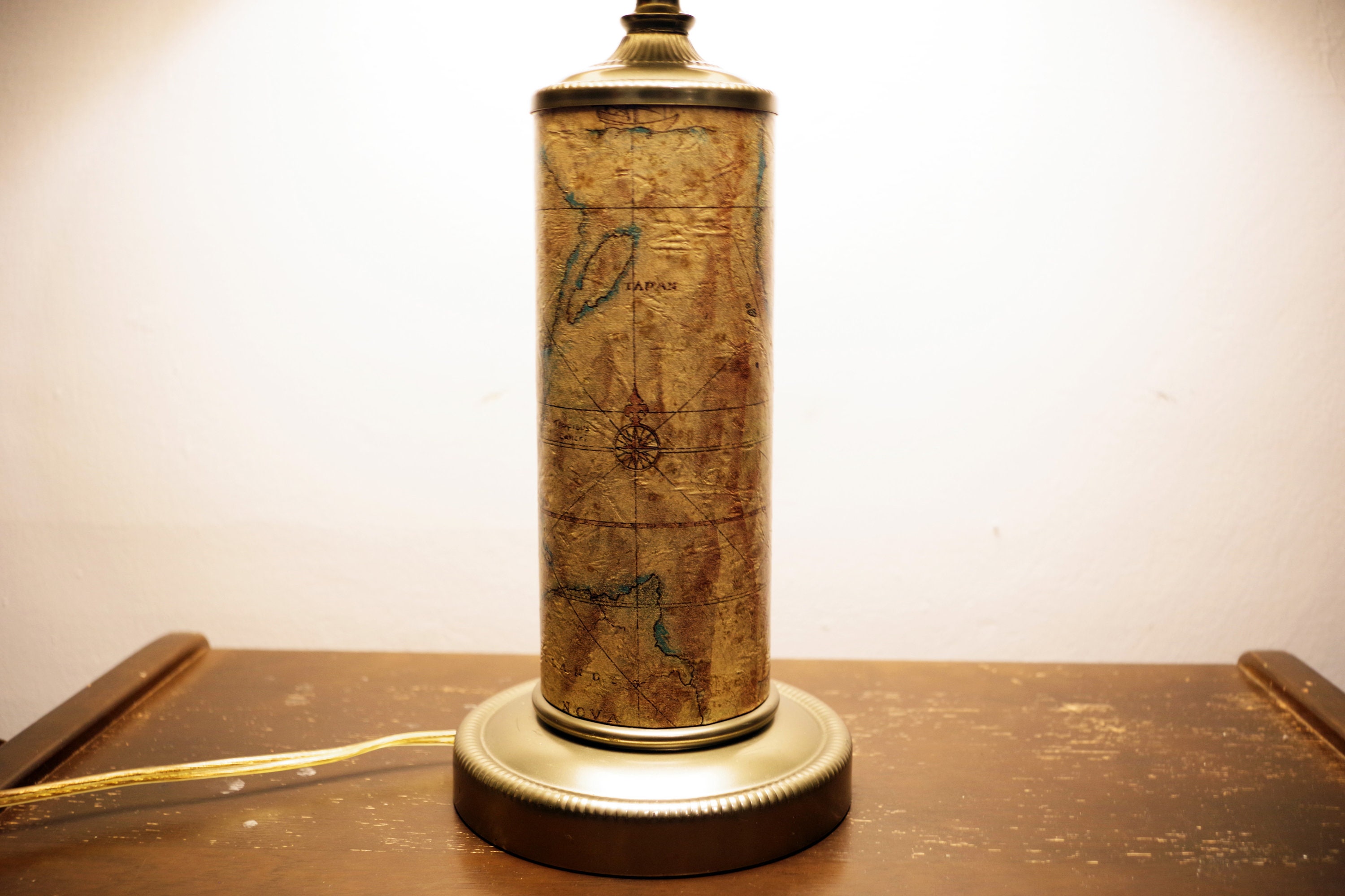 Antique World Map Table Lamp With Matching Lamp Shade - Etsy