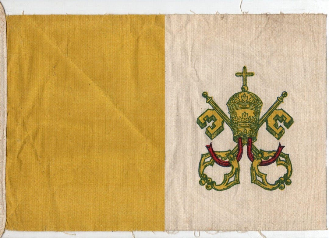 1940's Vatican City Linen Flag Vintage Catholic Papal Banner Antique - Etsy