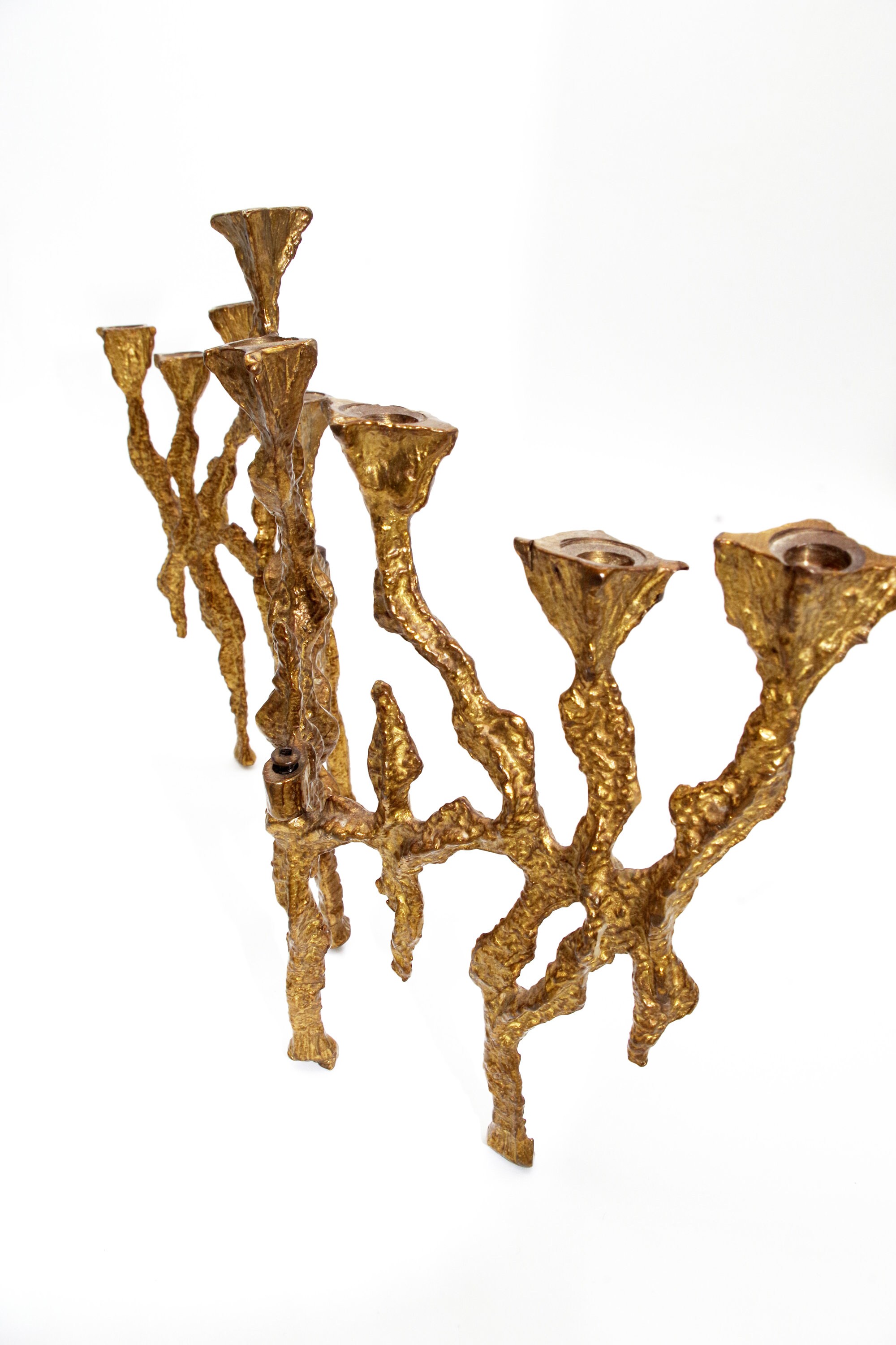 1960s Wainberg Brutalist Brass Tri-fold Menorah - Etsy