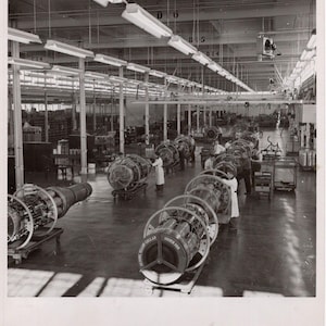 1953 Original Press Photograph of Sabre Jet Engine Production Line ...