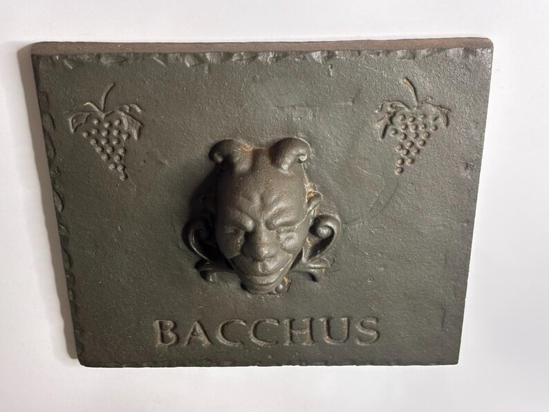Vintage Cast Iron Bacchus Plaque Wine God Relief Grape Wall Decor - Etsy
