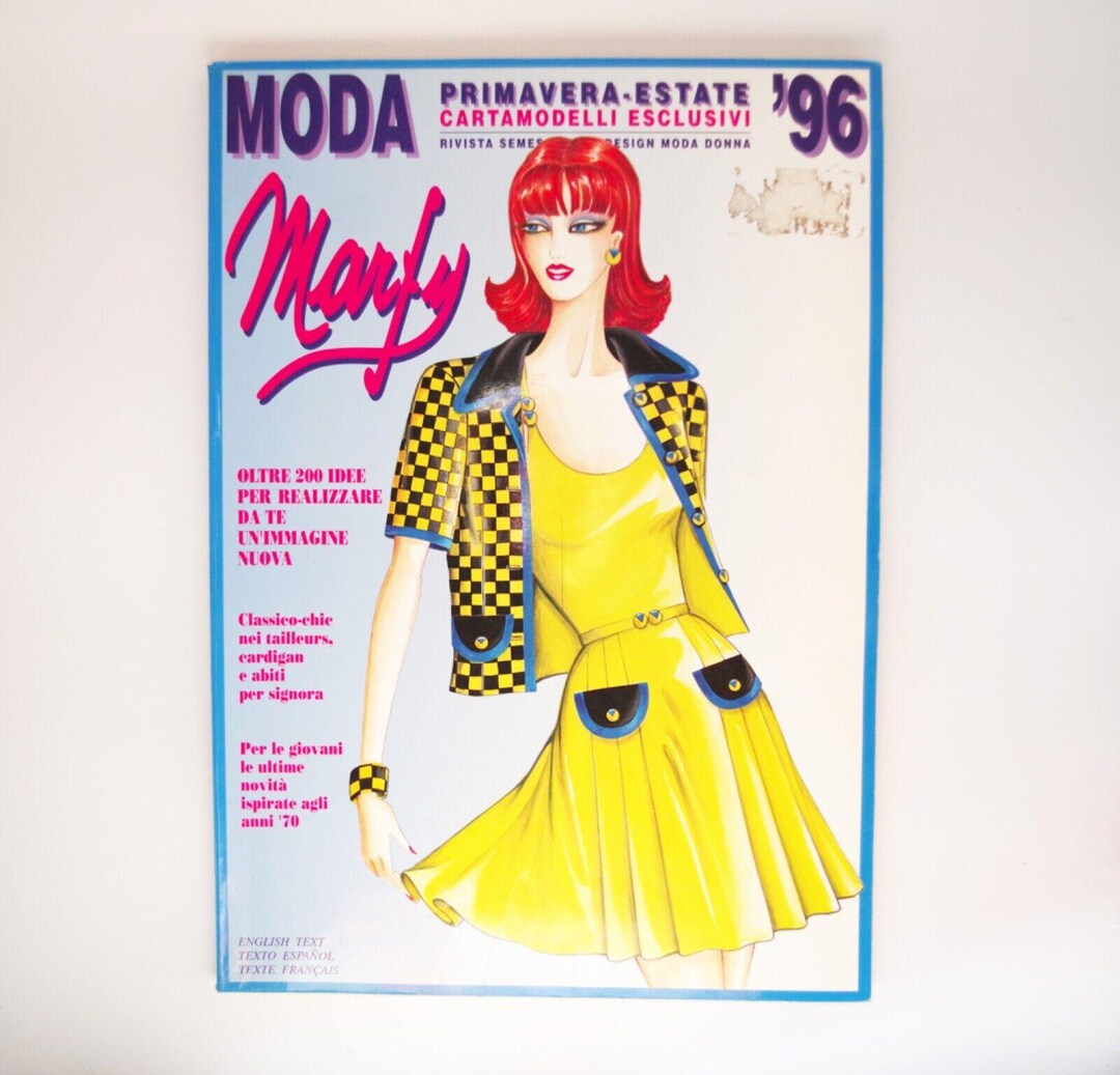 Large Italian Fashion Illustration Book MODA MARFY From 1996 90's ...