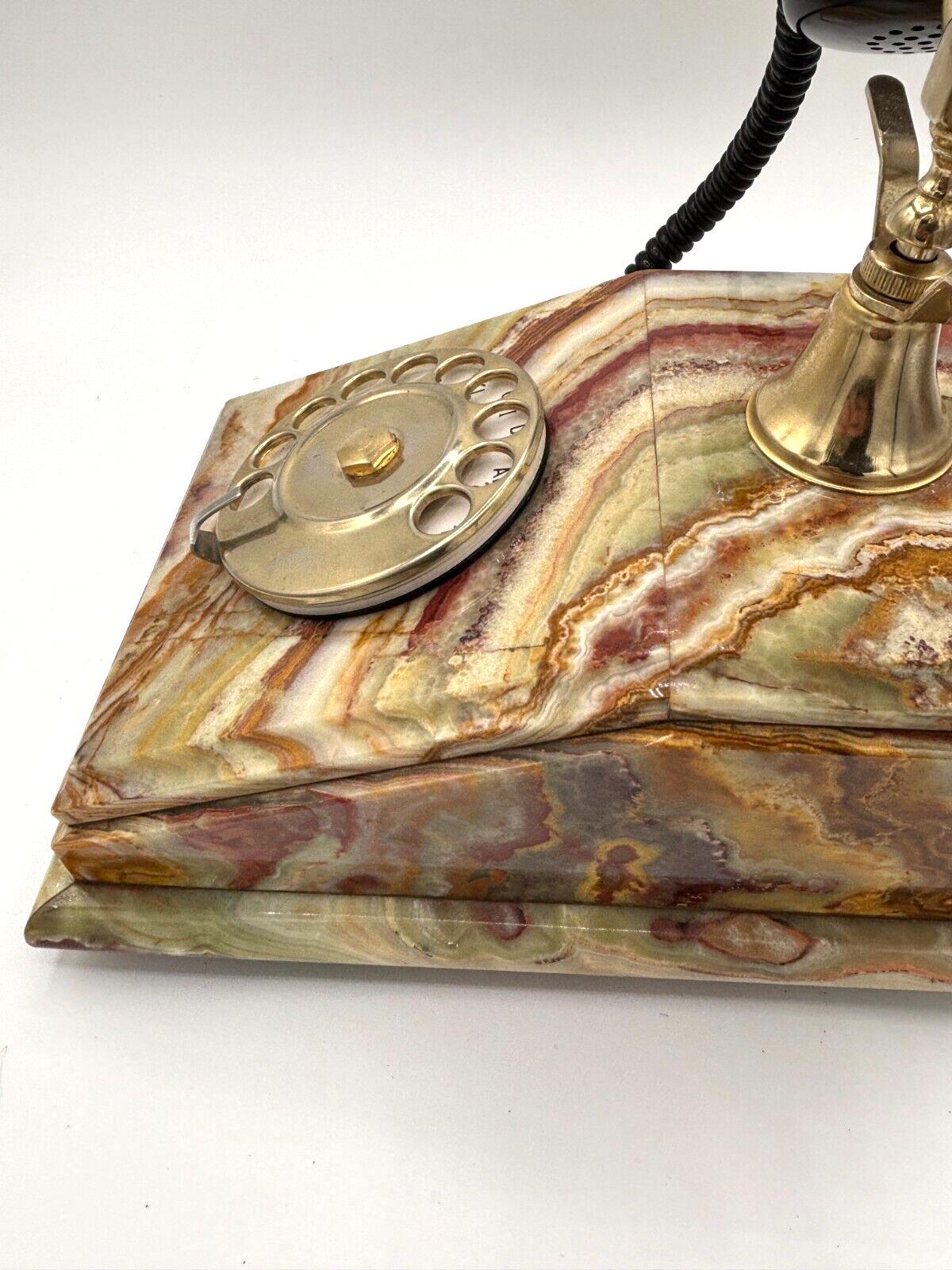 1970s Italian Onyx Marble Rotary Telephone Vintage Office Phone ...