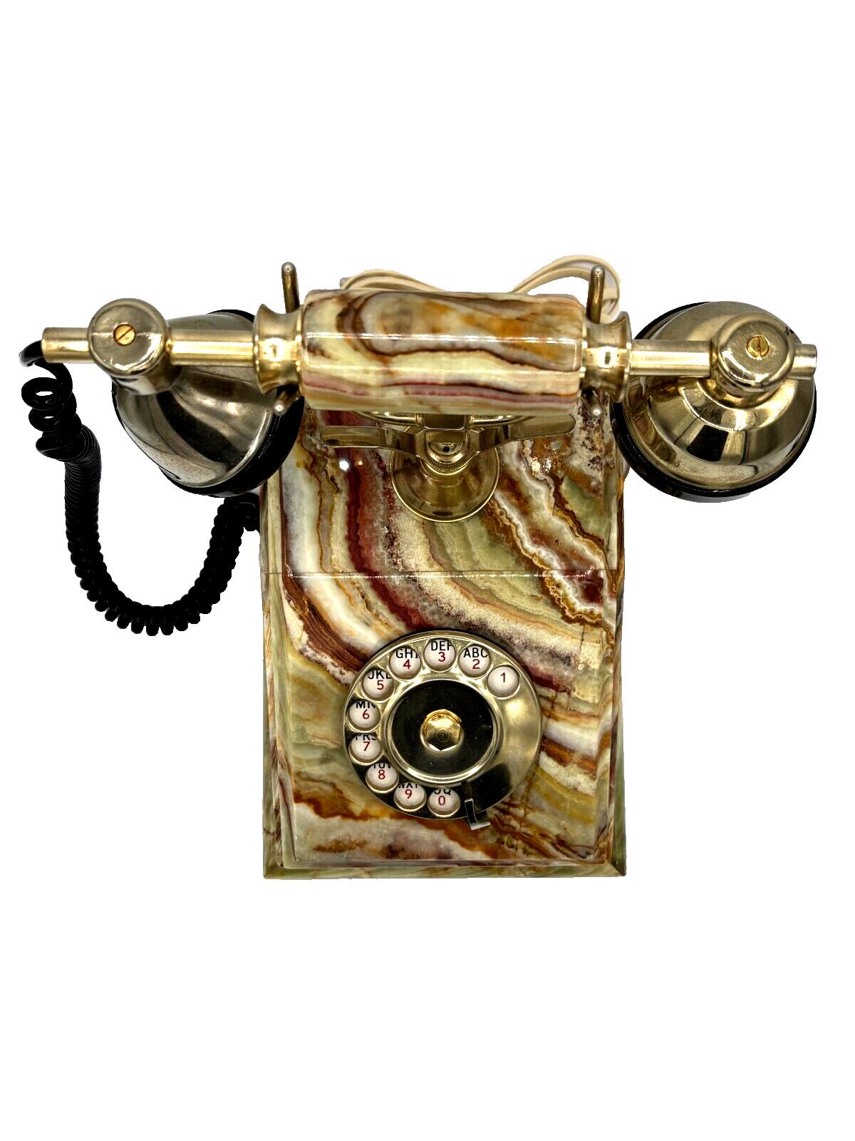1970s Italian Onyx Marble Rotary Telephone Vintage Office Phone ...