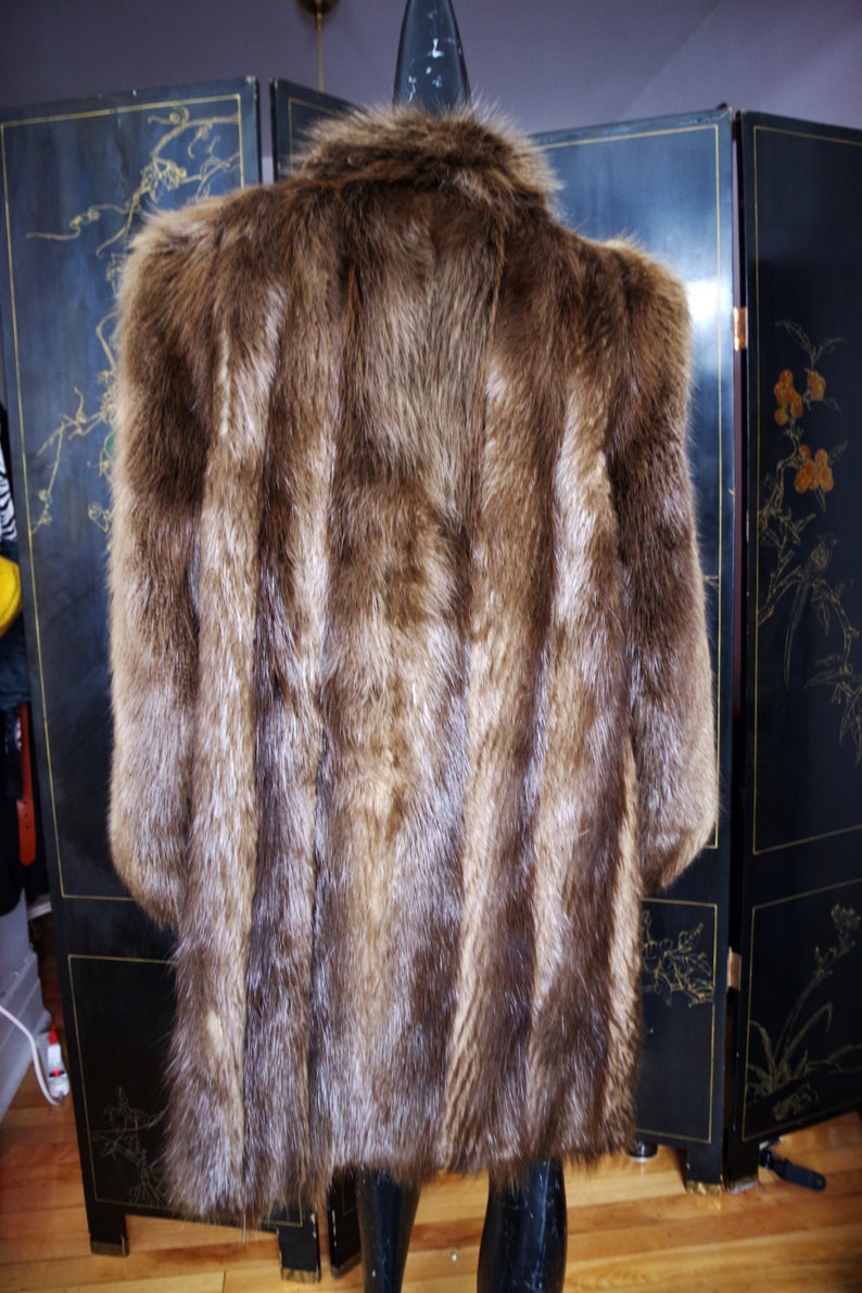 Women's Vintage Muskrat Fur Coat Size Medium-large - Etsy