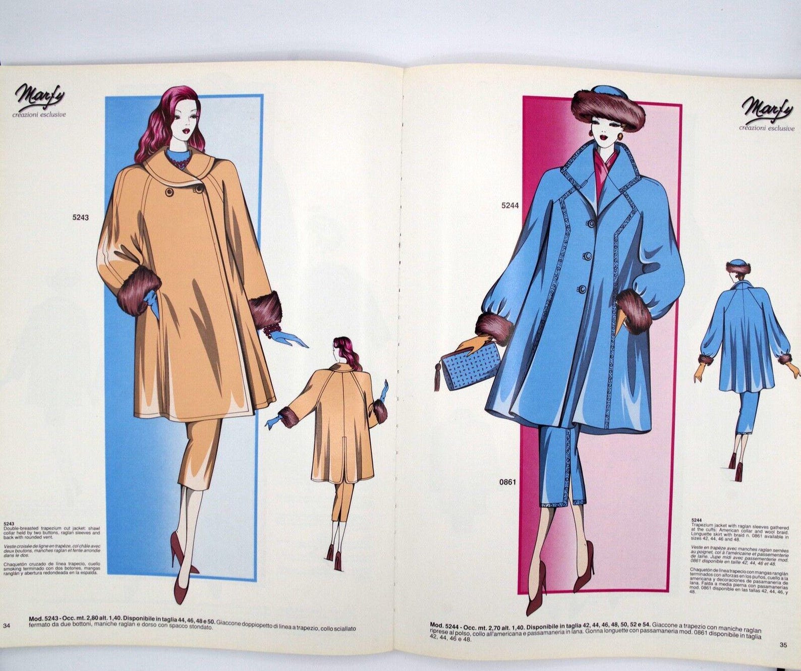 Large Italian Fashion Illustration Book MODA MARFY From 1999 90's ...