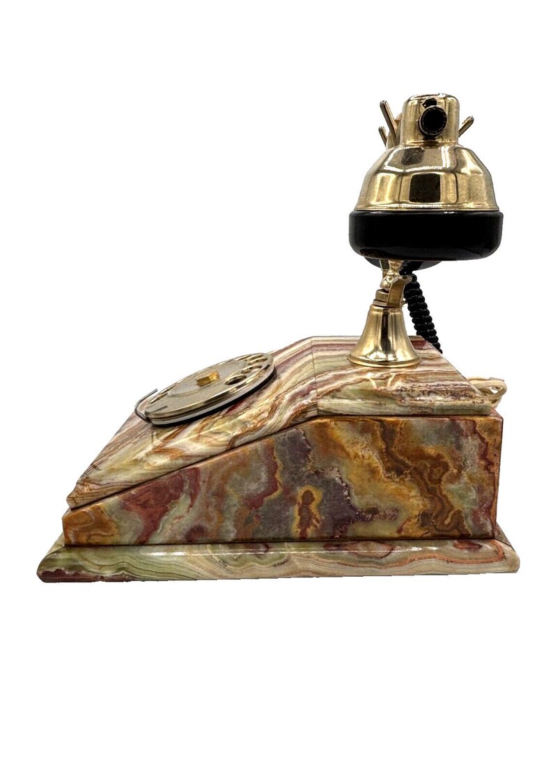 1970s Italian Onyx Marble Rotary Telephone Vintage Office Phone ...