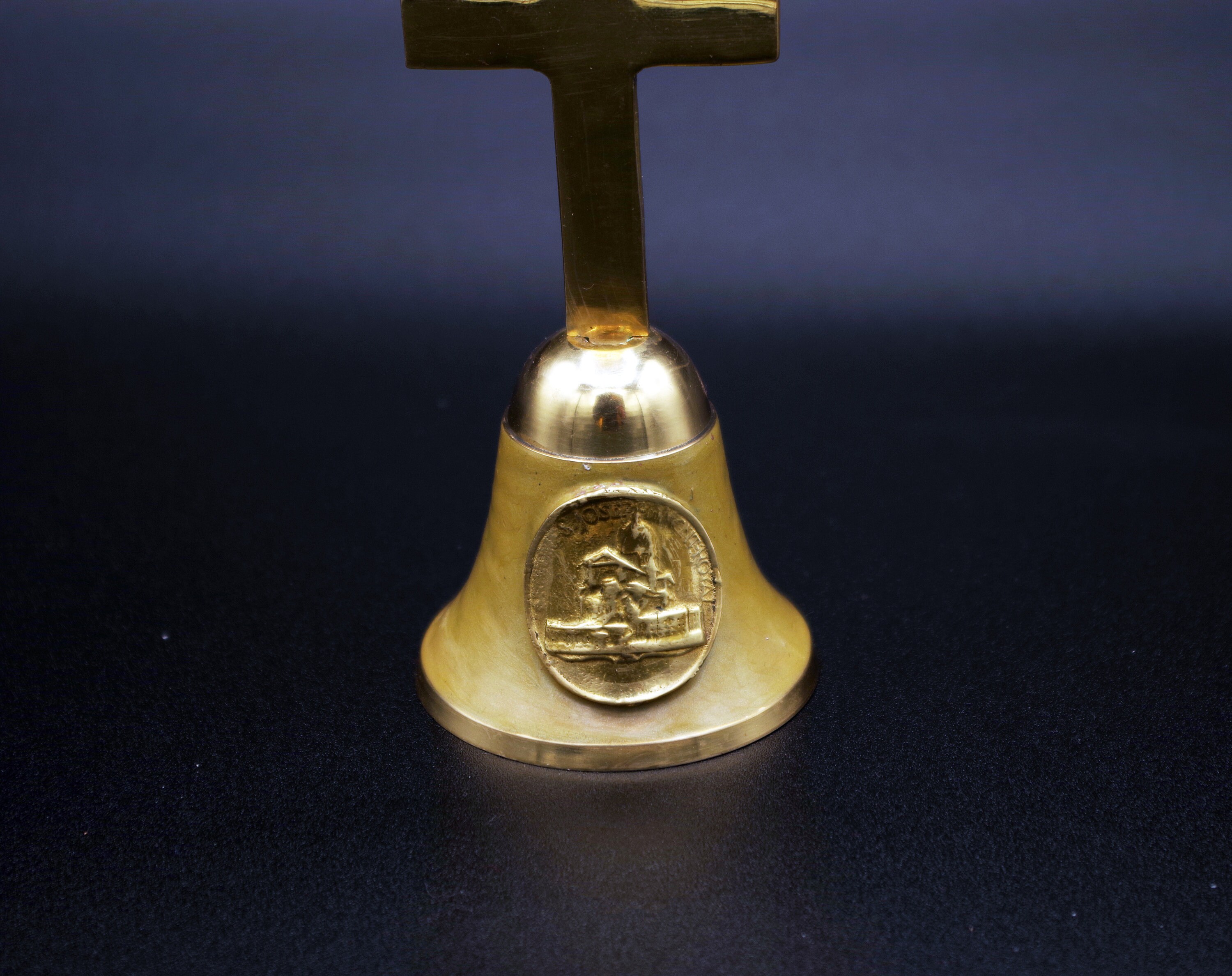 Vintage Solid Brass Cross Sanctus Communion Altar Bell From Saint ...