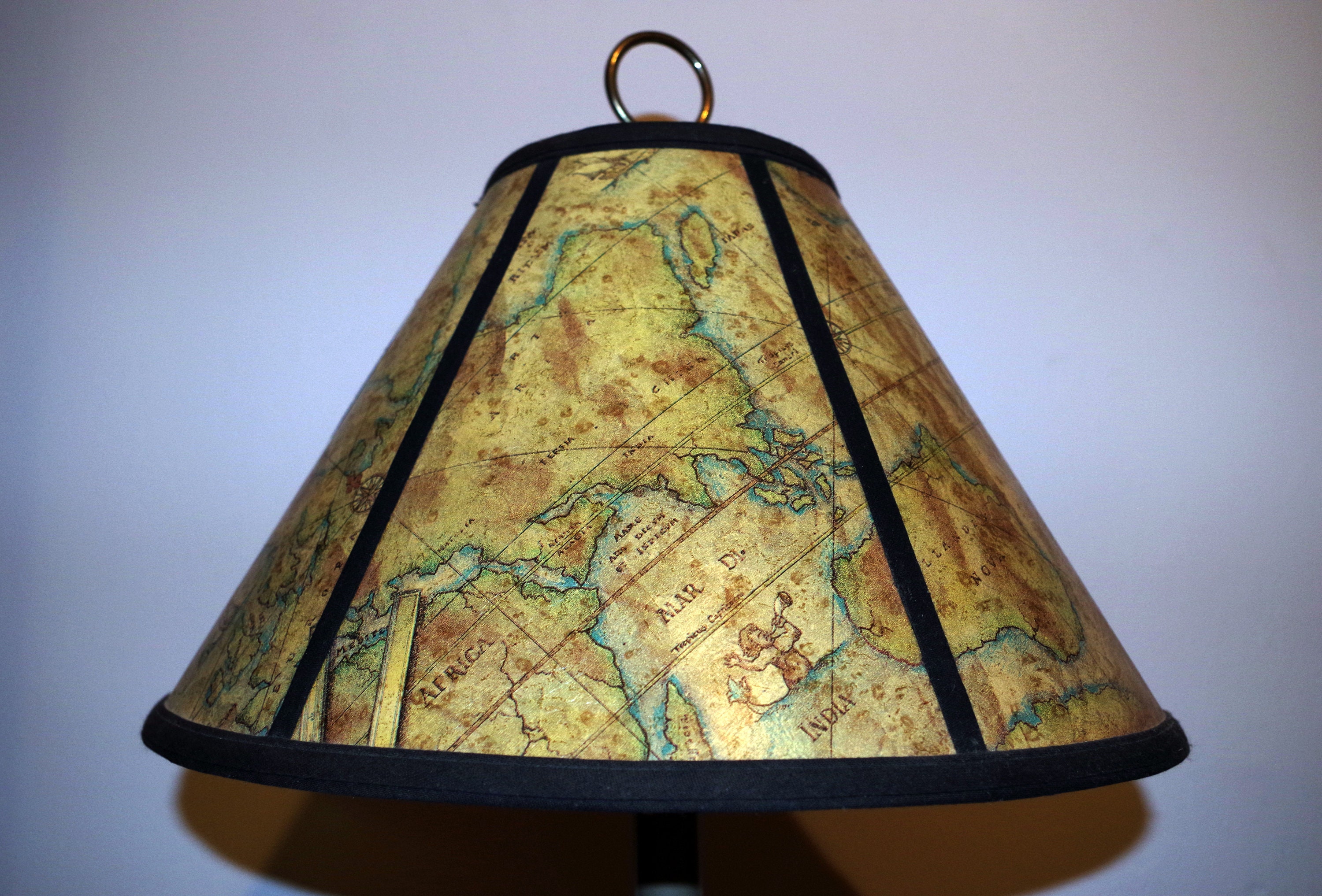Antique World Map Table Lamp With Matching Lamp Shade - Etsy