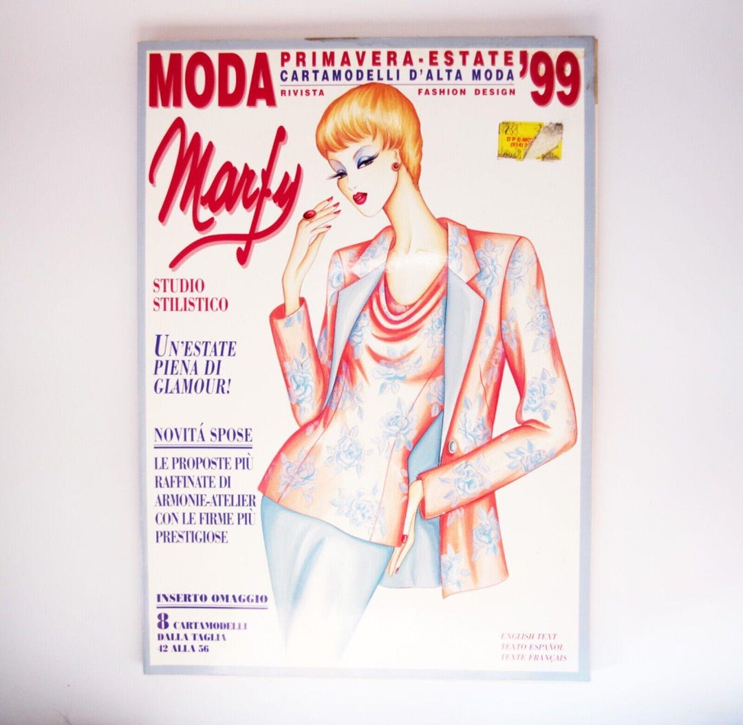Large Italian Fashion Illustration Book MODA MARFY From 1999 90's ...