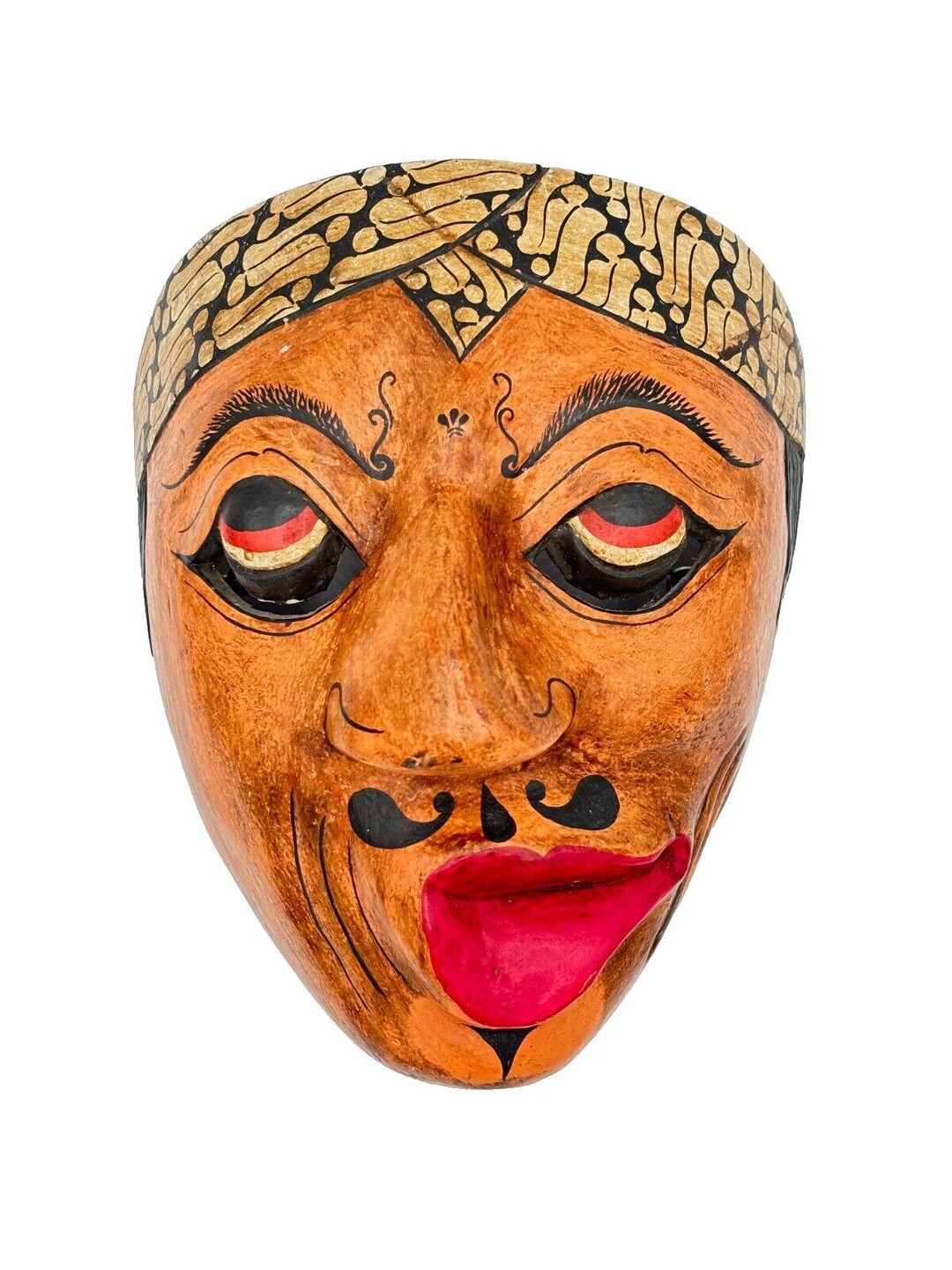 Vintage Indonesian Topeng Java Dance Carved Wood Mask 8x6 Wall Hanging ...