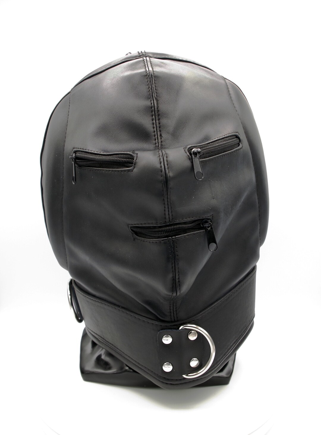 Black Leather Gimp Zipper Mask Zipper Eyes & Mouth BDSM Leather Mask - Etsy
