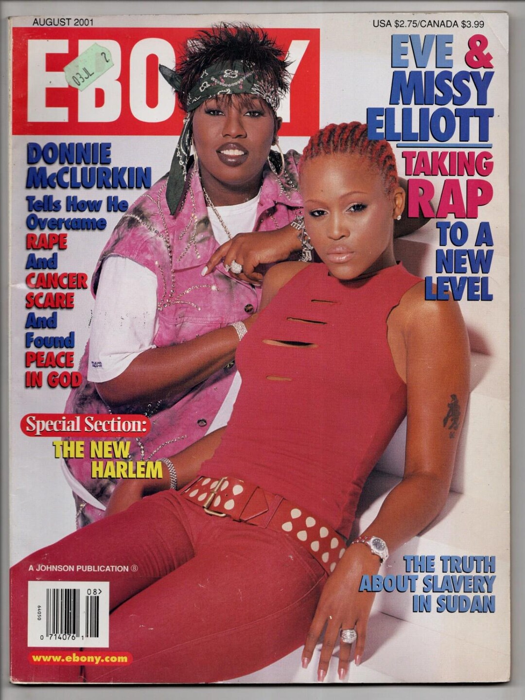 Ebony Magazine Missy Elliot Eve AUG 2001 Vol LVI No 10 Vintage Y2K Pop ...
