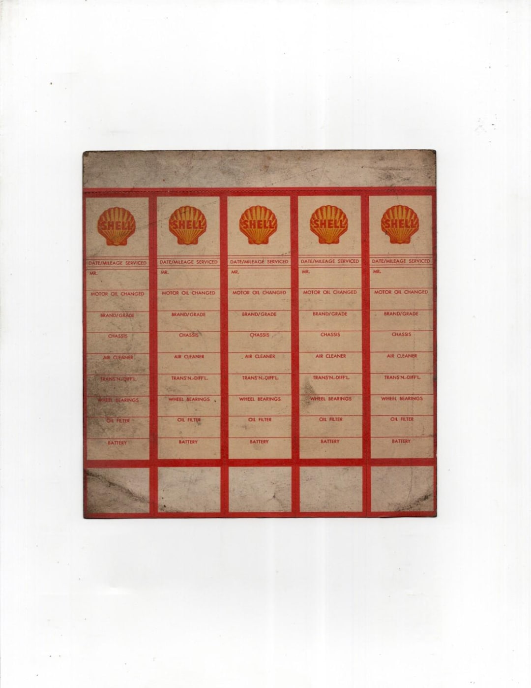 Vintage Shell Lubrication Sticker Tags Sheet Canadian Gas Station Oil ...