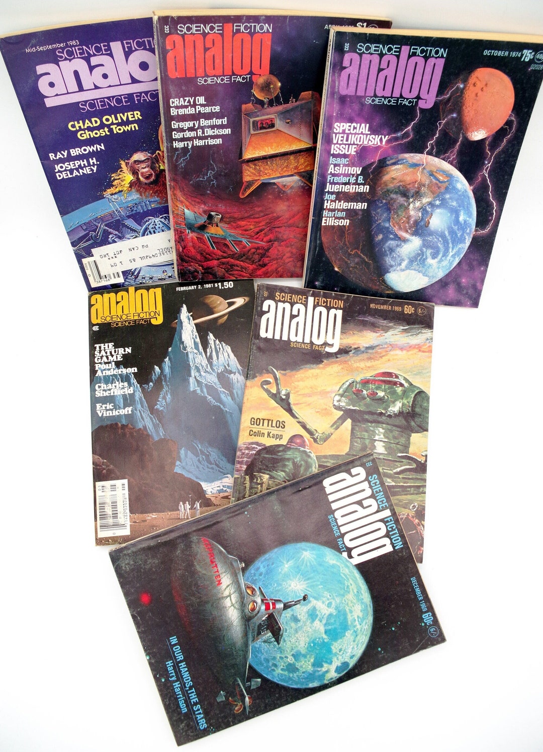 Lot of 6 Vintage Pulp Magazines analog: Science Fiction Science Fact ...