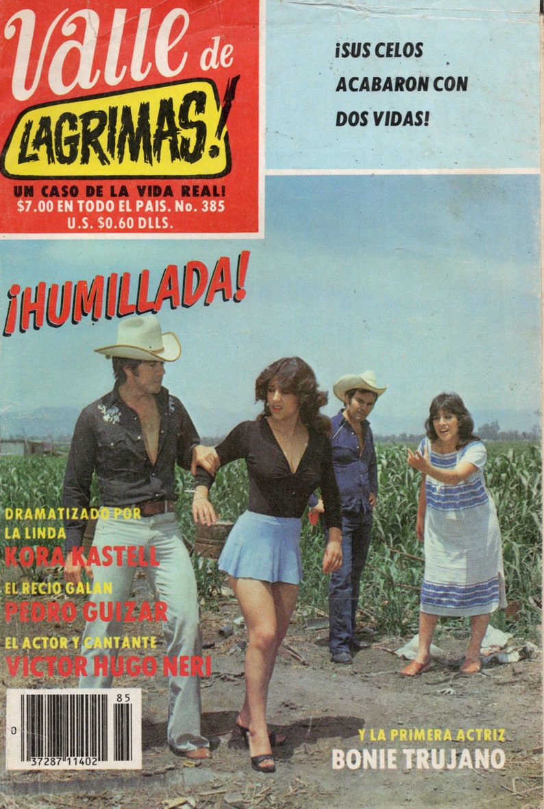 Rare VALLE DE LAGRIMAS No. 385 1982 Vintage Mexican Sleaze Pulp Magazine Fotonovela Photo Comic ...