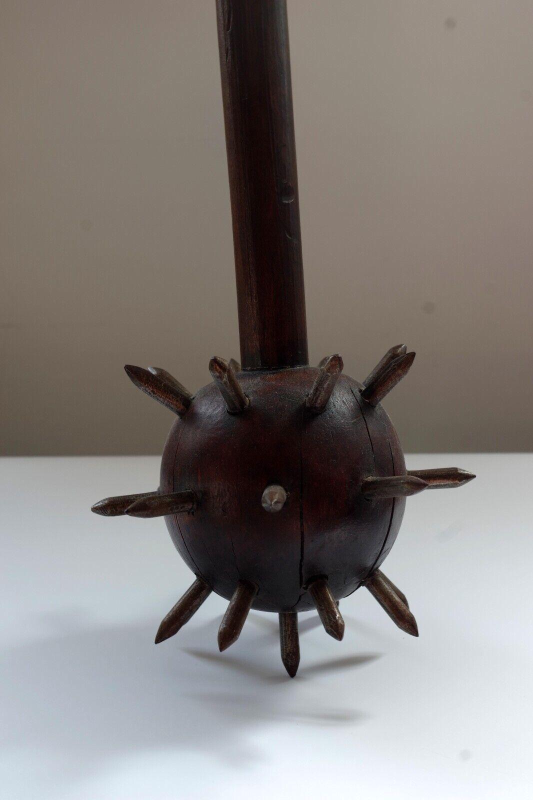 Large 28 Vintage Wooden Spiked Mace Medieval Weaponry Replica Metal ...