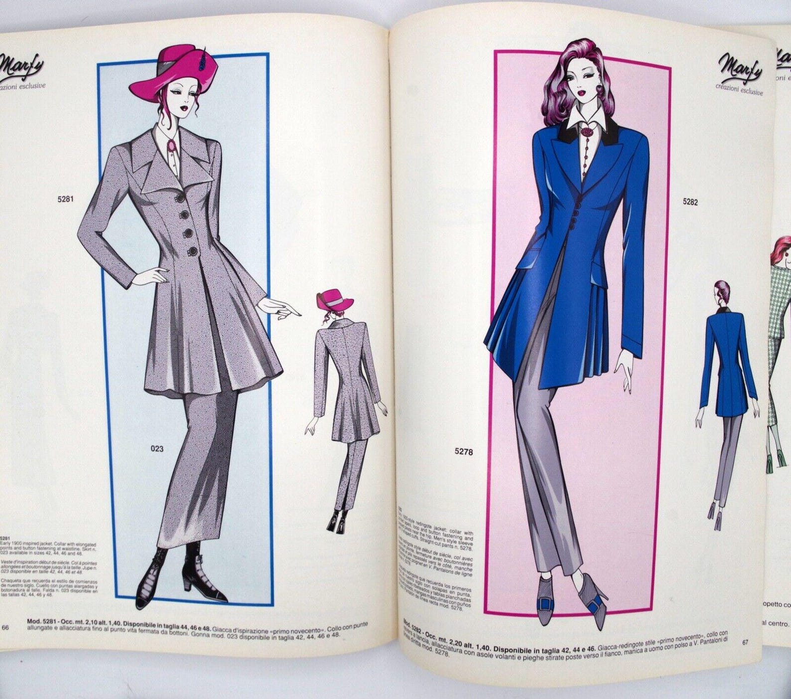 Large Italian Fashion Illustration Book MODA MARFY From 1999 90's ...