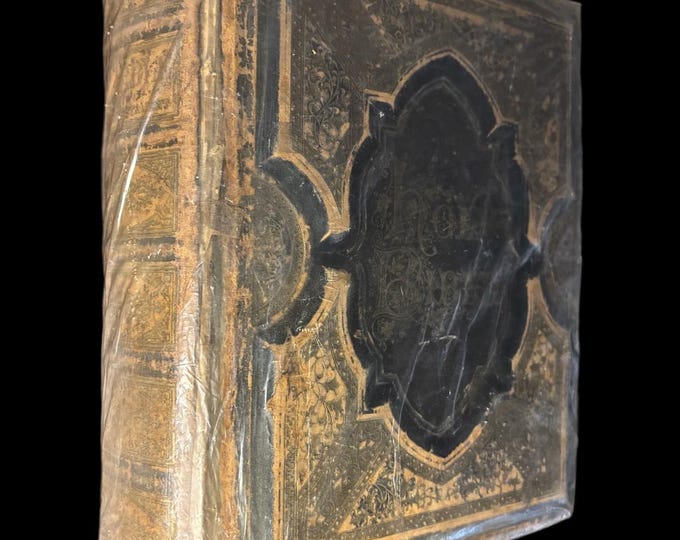 Antique 1880s Ornate Leather Holy Bible – C.R. Parish & Co. Victorian ...