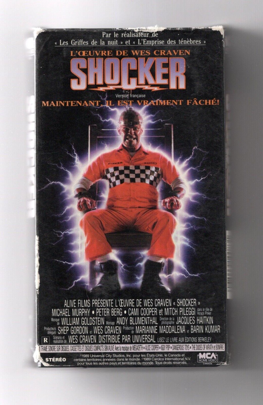 Shocker VHS Tape 1989 (version Francaise) Wes Craven Horror Movie MCA ...