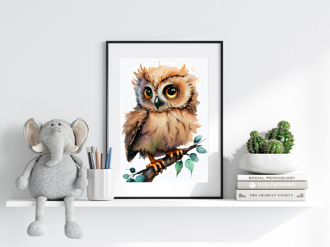 PRINTABLE Cute Baby Animal Owl Nursery Wall Art - Etsy
