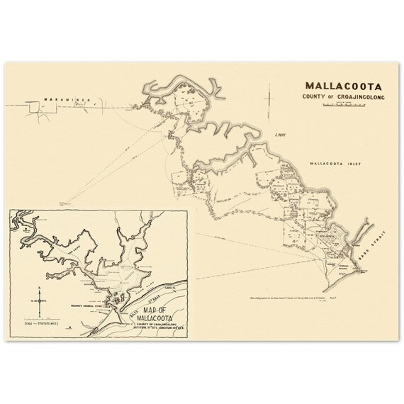 Maps of Mallacoota County of Croajingolong Circa 1925 - Etsy