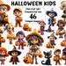 3D Style Cute Little Halloween Kids Children Clipart, Commercial Use ...