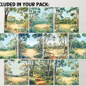 Australian Bush Backgrounds Clipart Scenes, Story Book Crafts, Instant ...