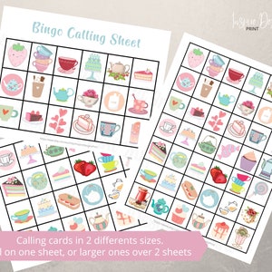Tea Party BINGO Cards - Printable Tea Party BINGO Game for Adults and ...