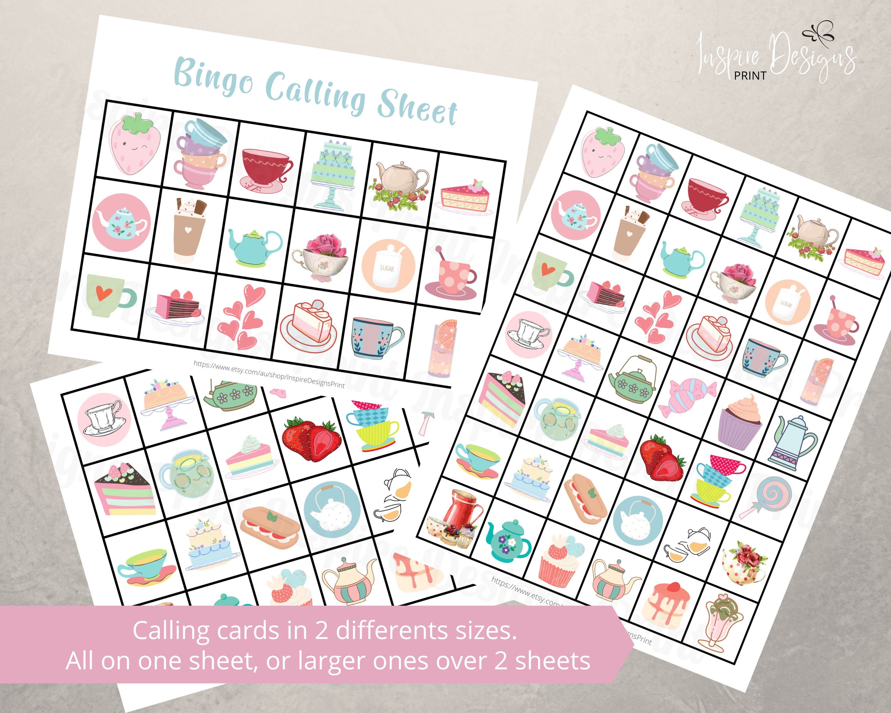 Tea Party BINGO Cards Printable Tea Party BINGO Game for Adults and ...