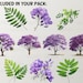 Jacaranda Trees Watercolor Purple Clipart, Digital Nature Green Leaves ...
