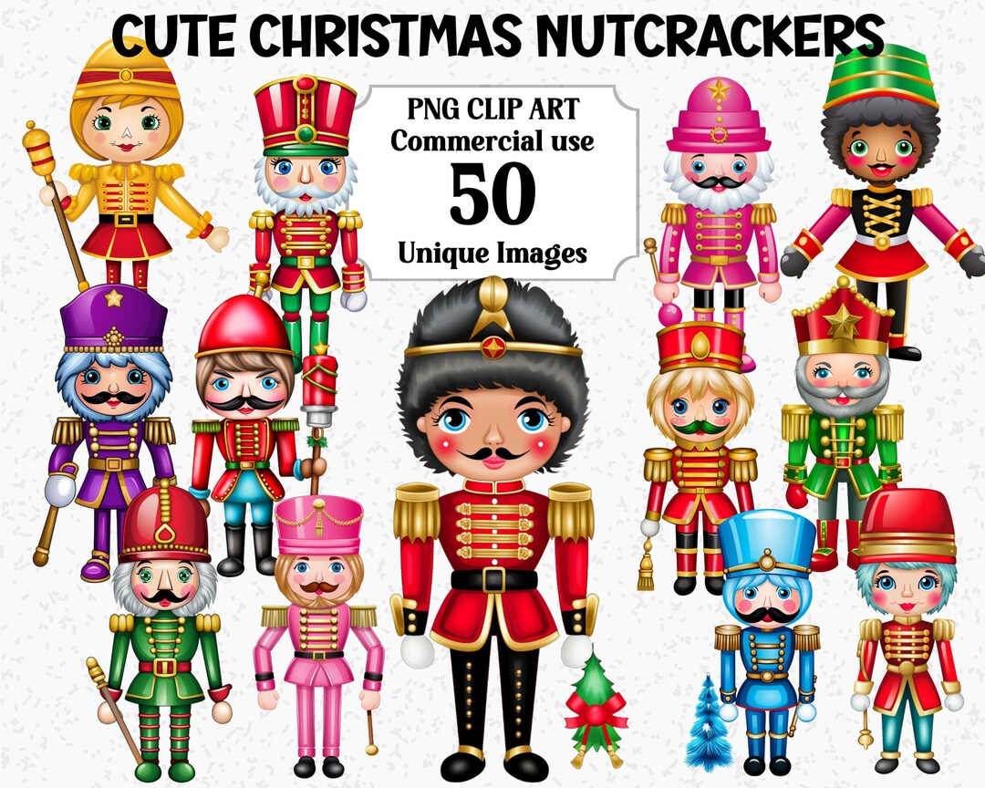 Cute Christmas Nutcrackers Clipart, Digital/paper Crafts, Decorations ...