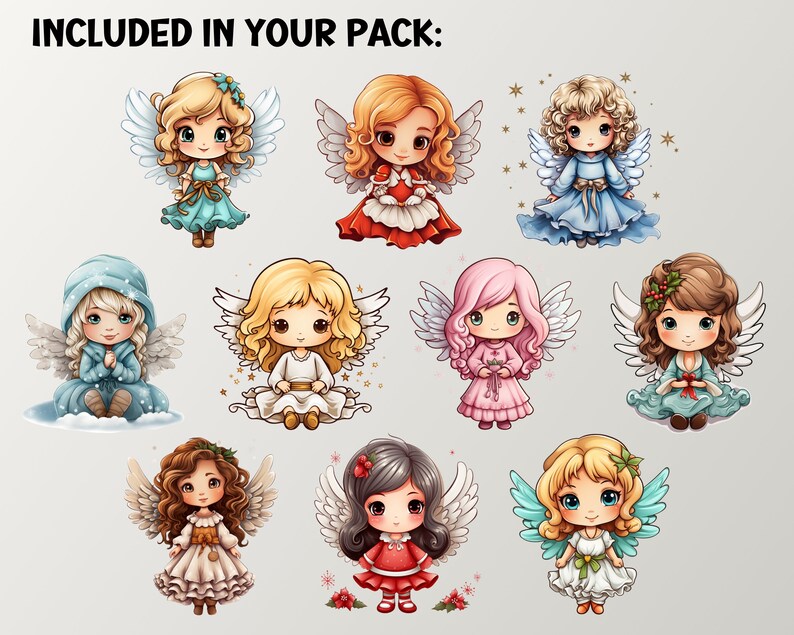 Little Angel Girls Clipart, Instant Download Commercial Use, Watercolor ...