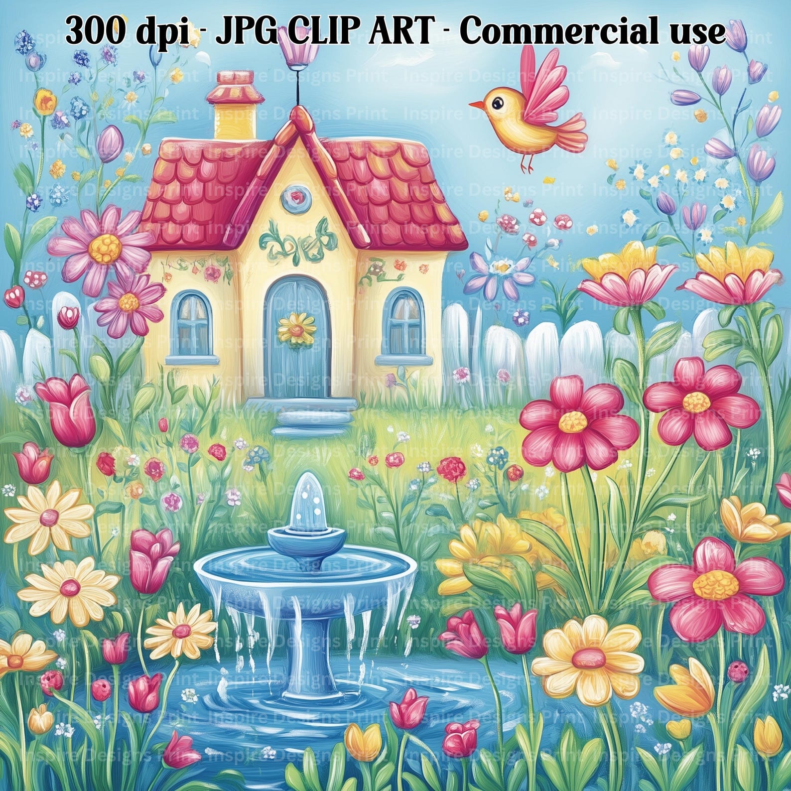Clipart Whimsical Cute Pastel Cottages Digital & Paper Craft Instant ...
