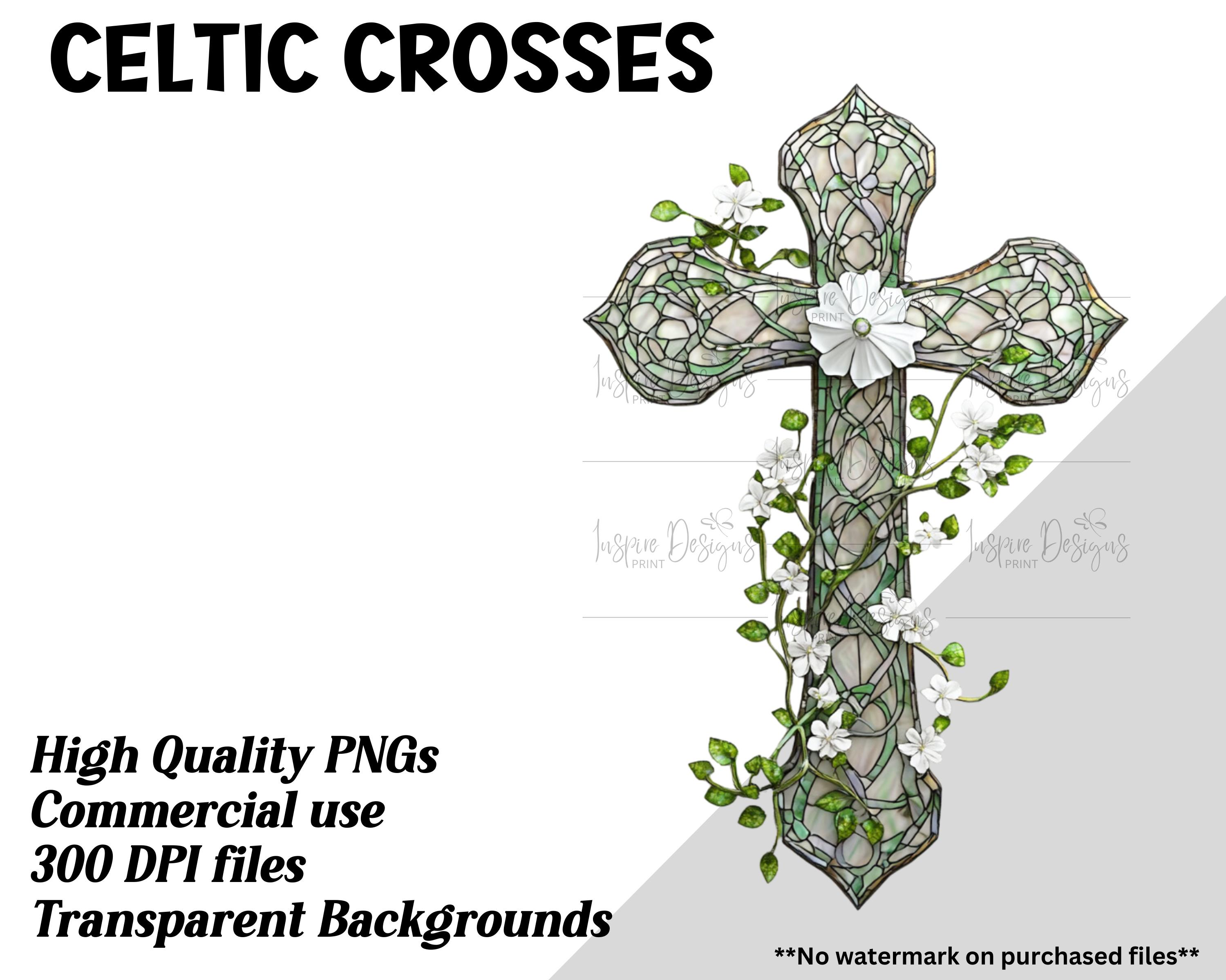 Celtic Crosses Clipart, St Patricks Day Irish Art Religious Digital ...