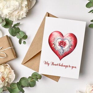 Hearts Full of Love Valentines Day Red Watercolor Clipart, Cards Craft ...