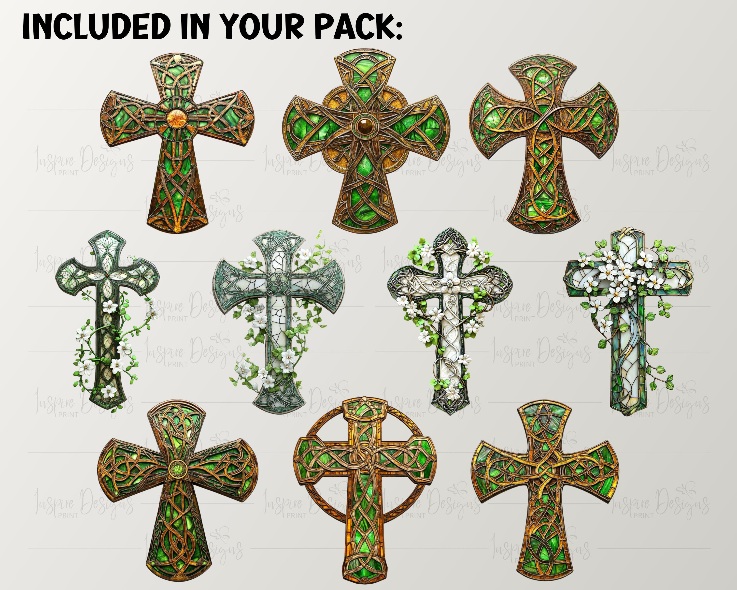 Celtic Crosses Clipart, St Patricks Day Irish Art Religious Digital ...