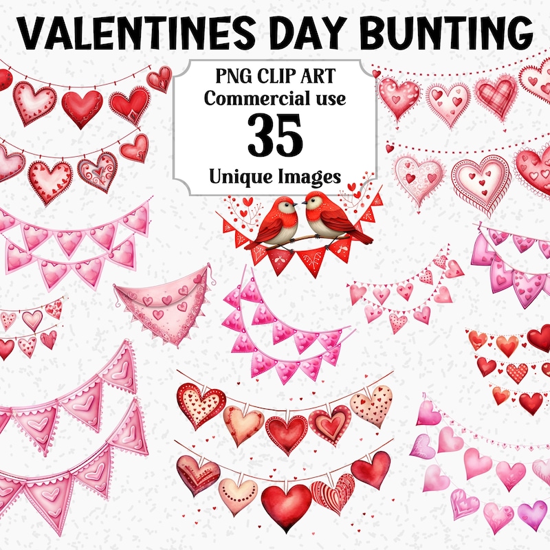 Valentine Bunting - Etsy
